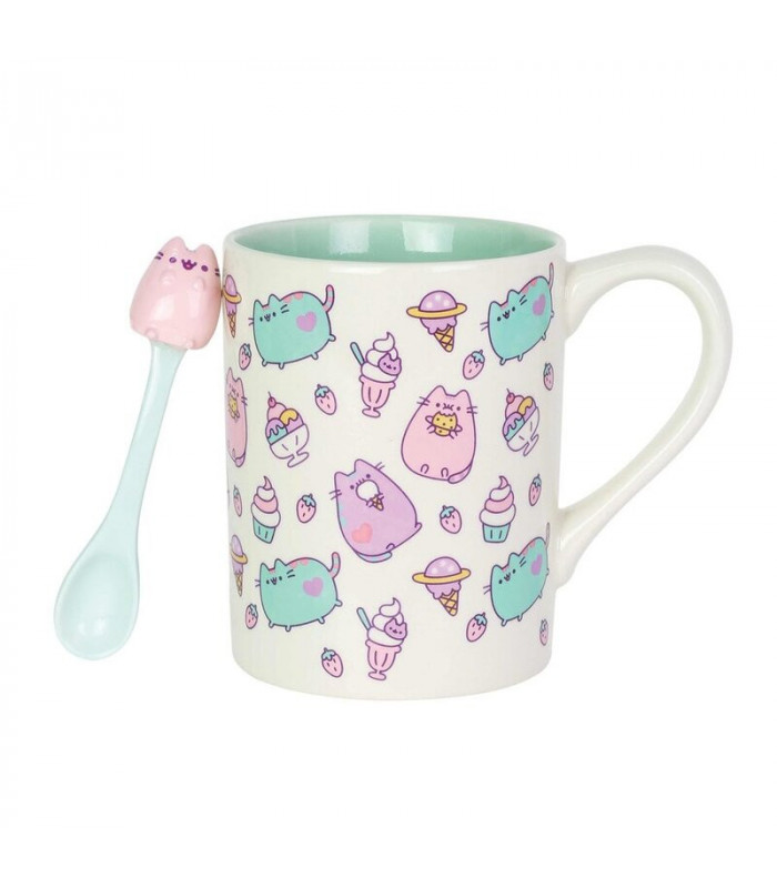 Pusheen Mug With Spoon - The Kitty Shop