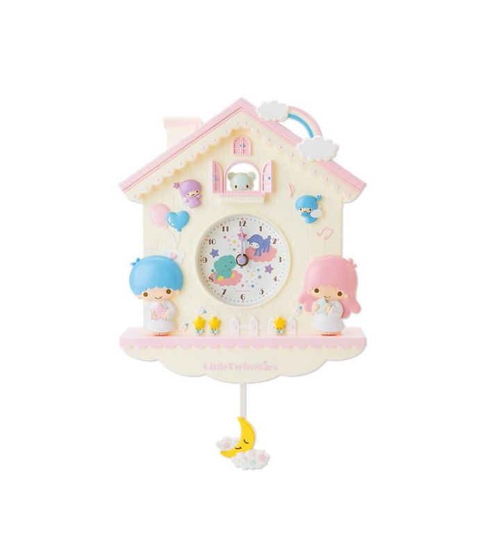 Little Twin Stars Wall Clock: Pendulum - The Kitty Shop