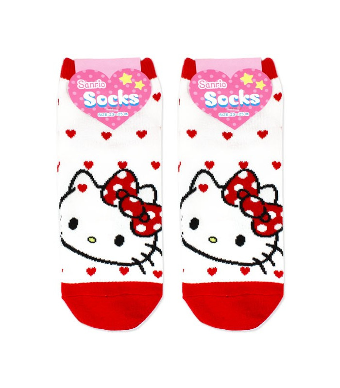 Hello Kitty Socks: Adult Face Heart